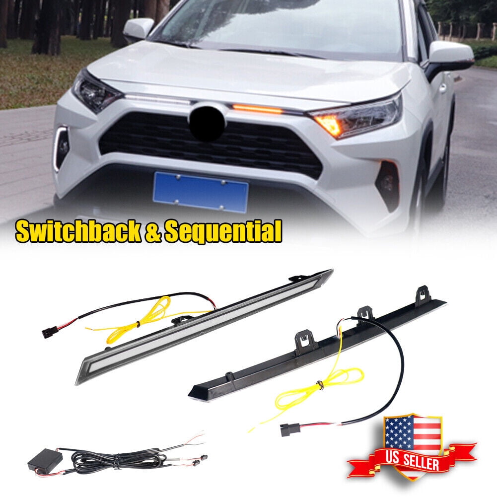 GTINTHEBOX Switchback Front Engine Bay Hood LED DRL Turn Signal Lamps ...