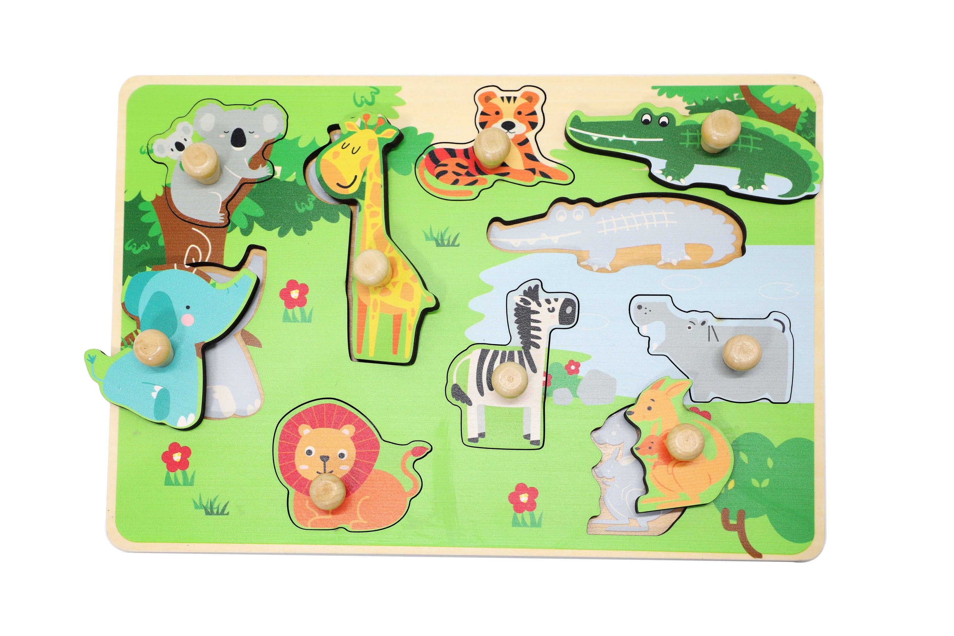 Leo & Friends Zoo Animal Peg Puzzle for 24-Months+ | 10-Pieces ...