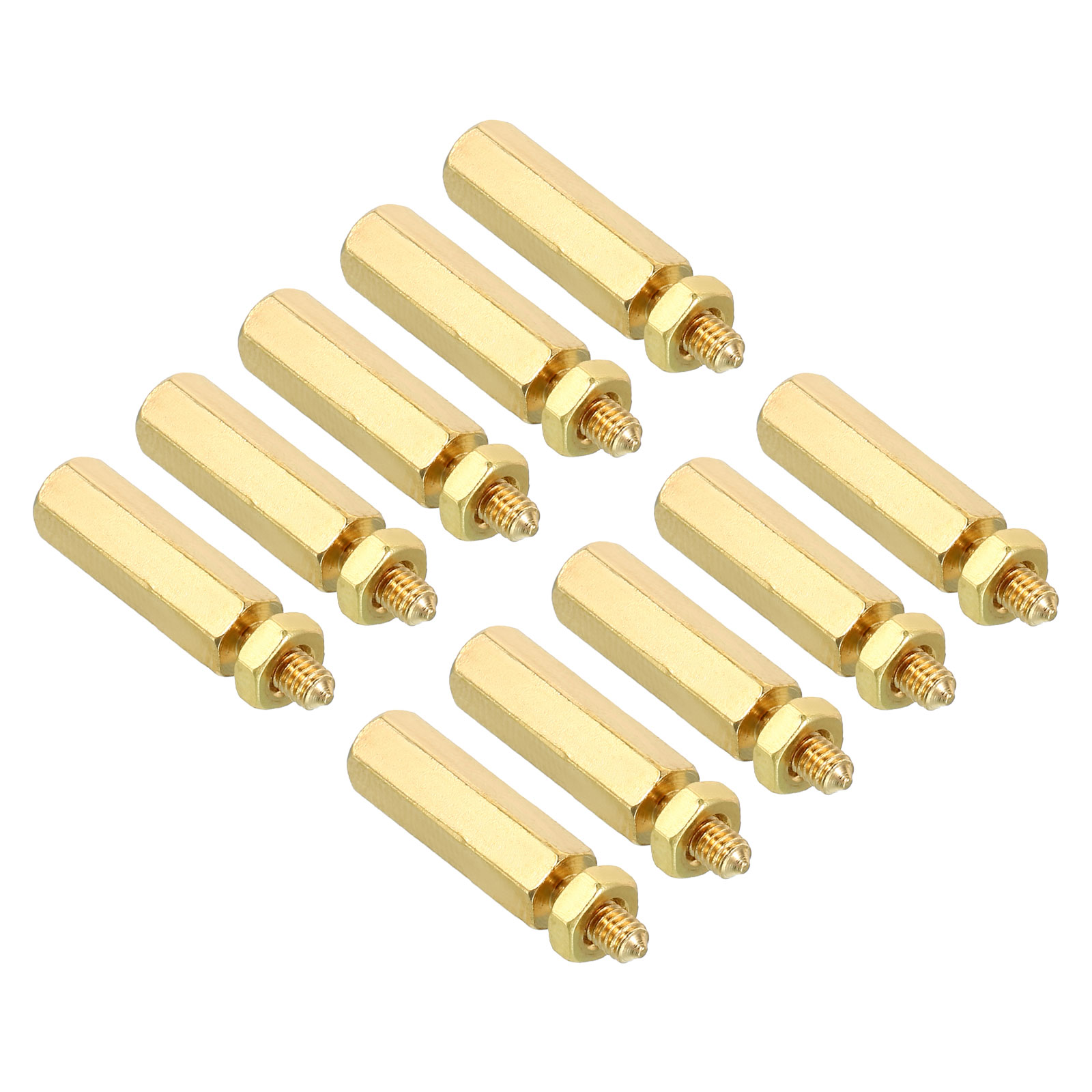 Uxcell 15mm+6mm M2.5 Standoff Screws 100 Pack Brass Hex Standoffs Nuts ...