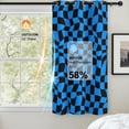 Blue and Black Wavy Checkered Pattern Blackout Curtains,Triple Weaved ...