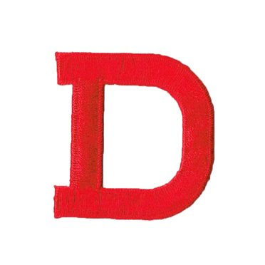 Alphabet Letter - E - Color Red - 2" Block Style - Iron On Embroidered ...