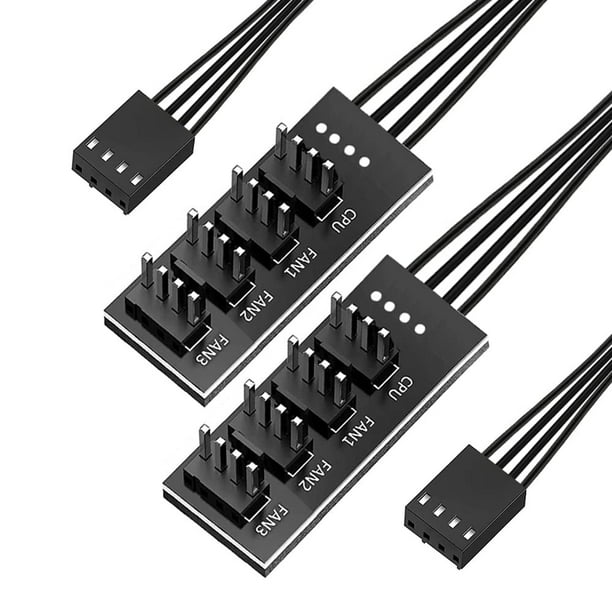 2pcs 4-Pin PWM Fan Hub, 4-pin Male for CPU Fan PC Fans Hub, Computer CPU/Case Fan Power Multi ...