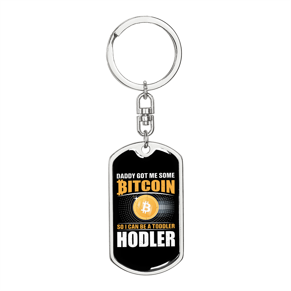 Daddy Get Some Bit Coin Crypto Keychain Stainless Steel Or 18k Gold Dog ...