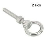 M10x70 3/8"x2.75" Stainless Steel Eye Bolts Threaded Screw Eyebolt Shoulder Ring with Nuts ...