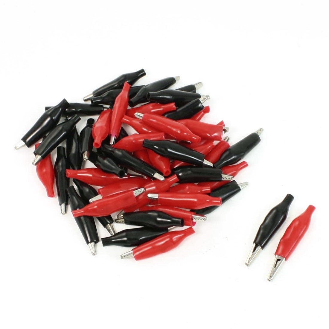 Uxcell Black Red Electric Metal Alligator Clips Test Leads 50 Pcs ...