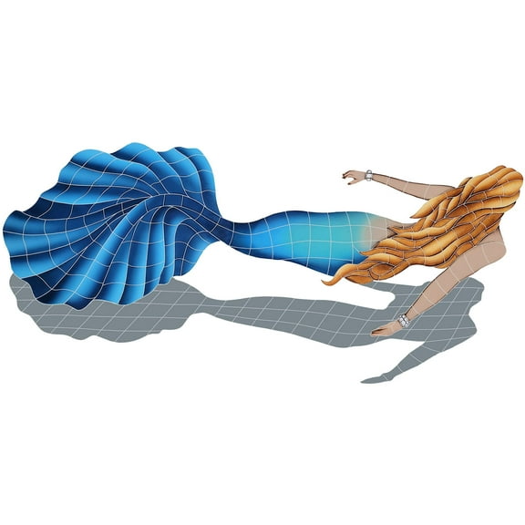 Artistry in Mosaics Sailfish Left Ceramic Swimming Pool Mosaic 60" x 42 ...