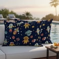 Cartoon Astronauts Outdoor Pillow Covers Set of 2 Cute Rockets ...
