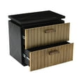 Allure Modern Style 2-Drawer Nightstand Made with Wood in Black/Gold - Walmart.com