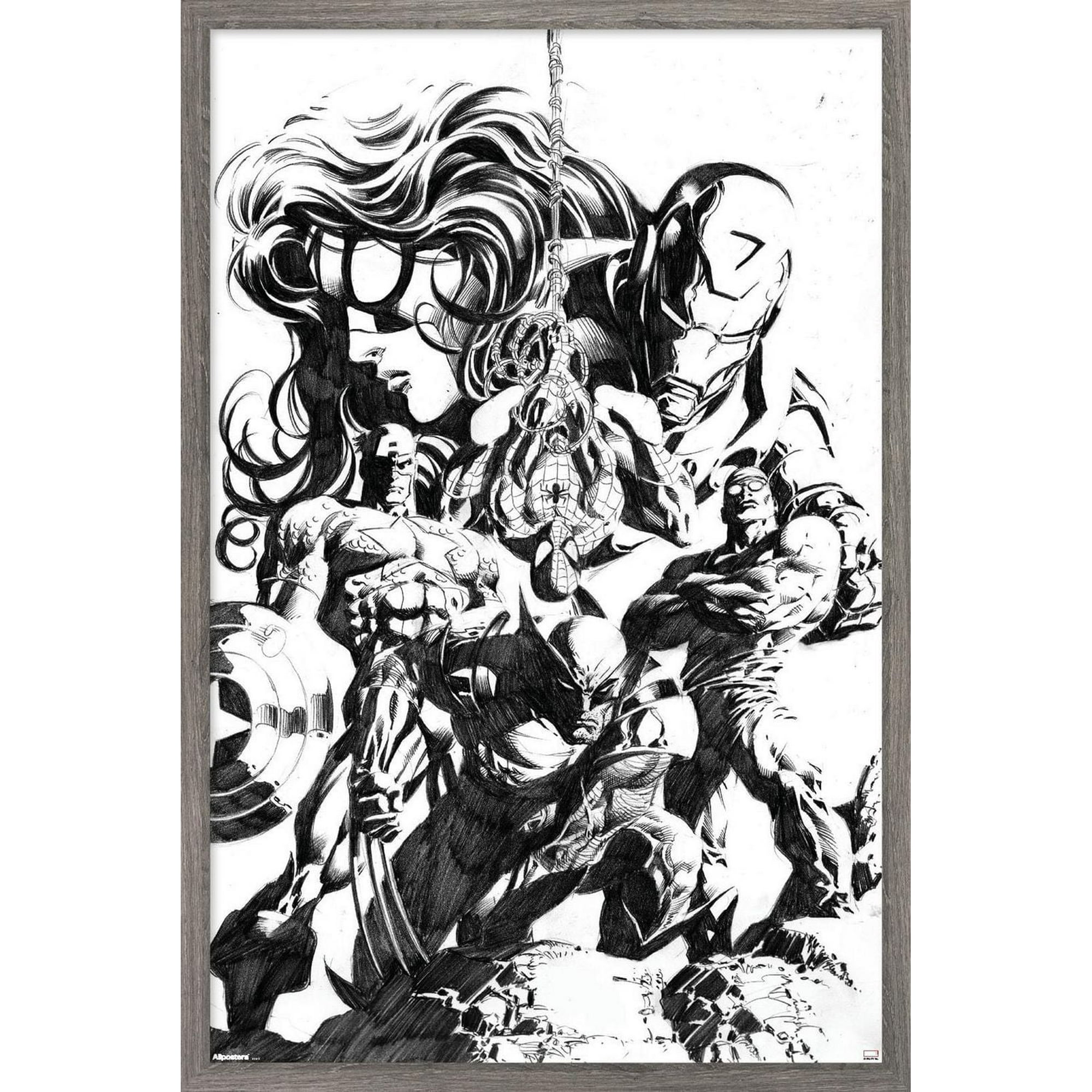 Click here for Trends International Marvel Sketch - Group Wall Po... prices