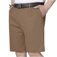 Avirosel Men's Golf Shorts Casual Solid Cotton Button Flat Front Short ...