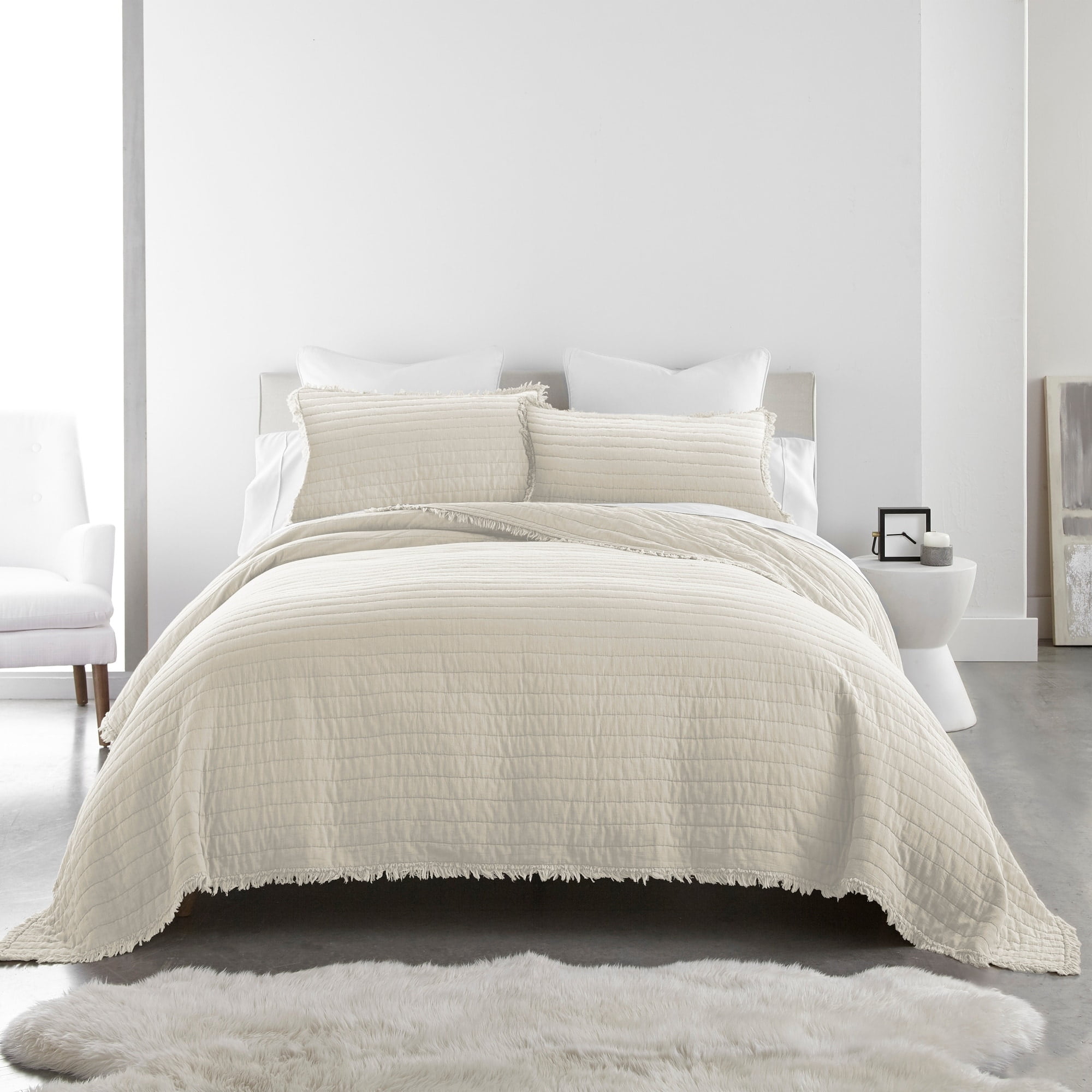 Delano 3 Piece Cotton Quilt Set by Donna Sharp Ivory Queen - Walmart.com