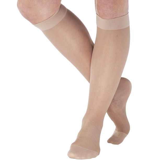 3XL Womens Sheer Compression Stockings 15-20mmHg for Post Surgery ...