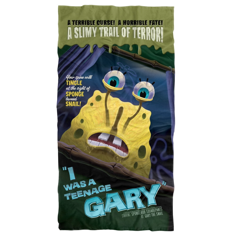 Spongebob, 30'x60' Teenage Gary Beach Towel - Walmart.com
