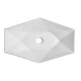 Hexagon Shape Vessel Sink | White Elongated Countertop Washbasin ...