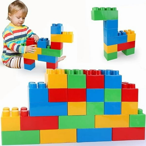 BiggoBlocks Jumbo Blocks, Large Building Blocks for Kids Ages 3-8, 48 ...