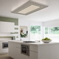 2 Pcs Linen Beige Fluorescent Light Covers Black Diamond Pattern Border ...