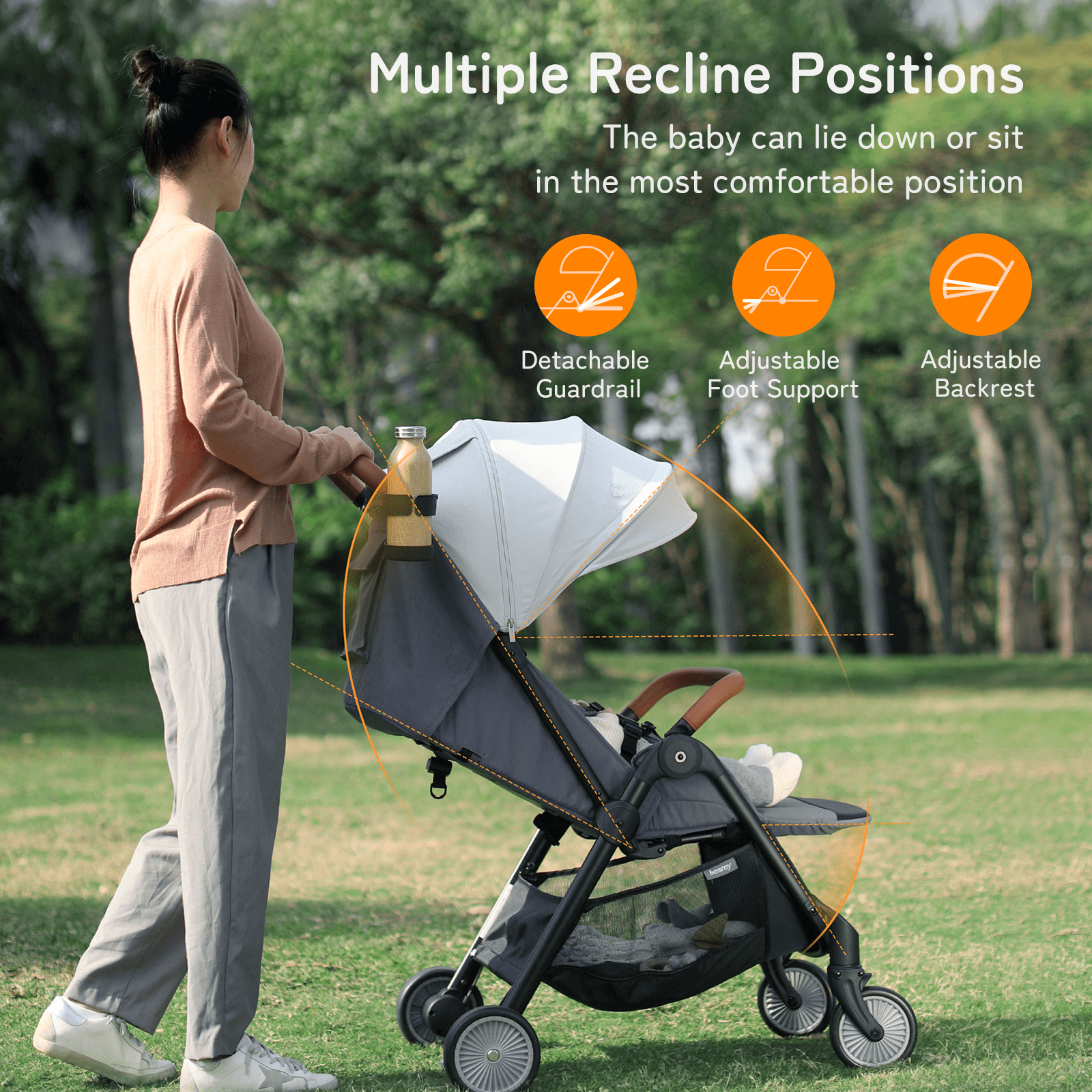 Buy Besrey Lightweight Baby Strollers, Compact Travel Stroller with ...