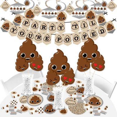 Party ’Til You’re Pooped - Poop Emoji Party Supplies - Banner ...