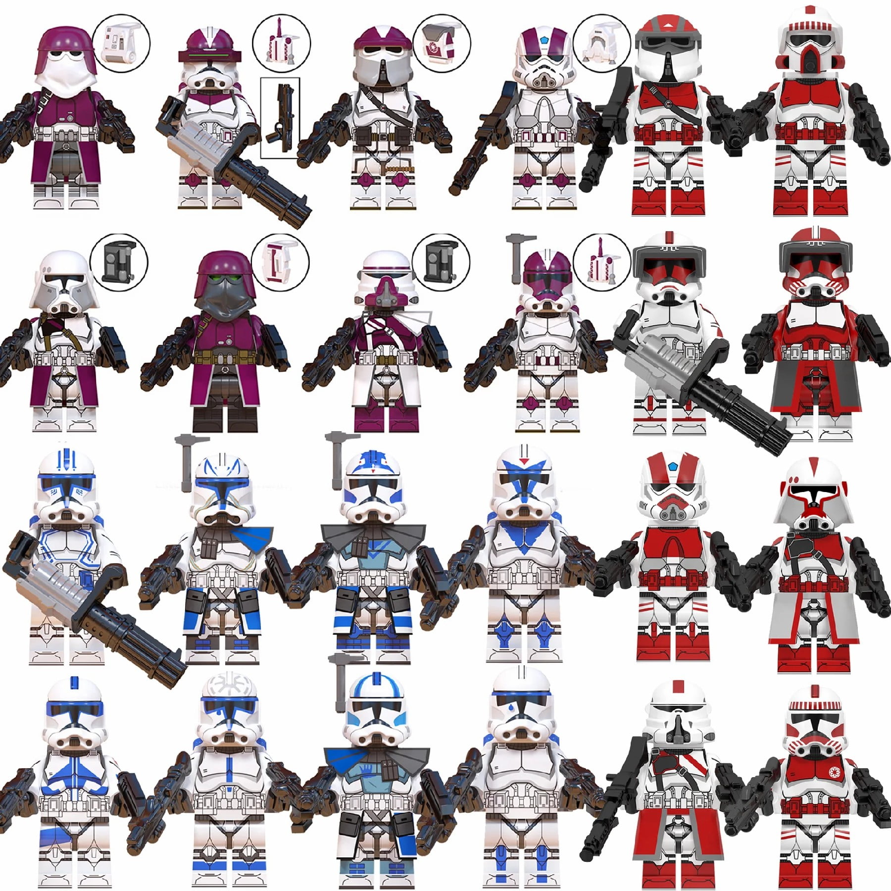Click here for Bricknova 24pcs Galaxy Clone Trooper Minifigure Se... prices
