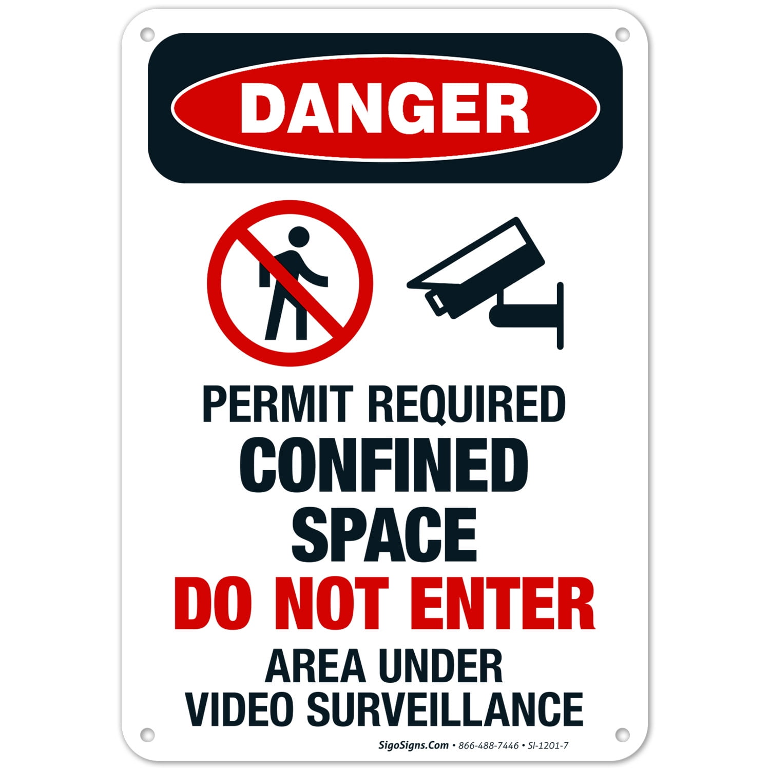 Permit Required Confined Space Do Not Enter Area Sign, OSHA Danger Sign ...