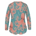 BZSMCE Swimwear Funny Octopus Sea Leaves For Long Sleeve One-Piece ...