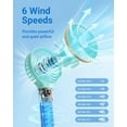 Handheld fan, portable fan, 5000mAh rechargeable battery, 6-speed wind ...