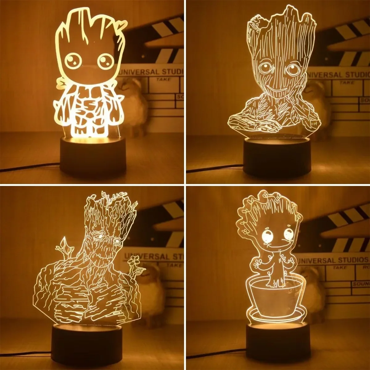Groot Tree Man Night Light Anime Movie Character 3D Model figura de ...