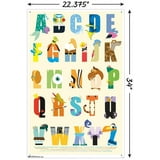 Disney Characters as the Alphabet Wall Poster with Push Pins, 22.375" x ...