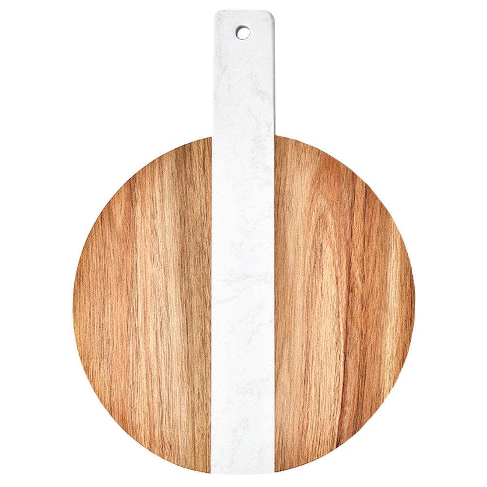Cutting Board Marble Natural Wood Board Steak Fruits Serving Board with ...