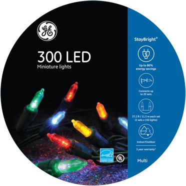 GE Staybright LED C5 Warm White Christmas Lights, 70 Count - Walmart.com