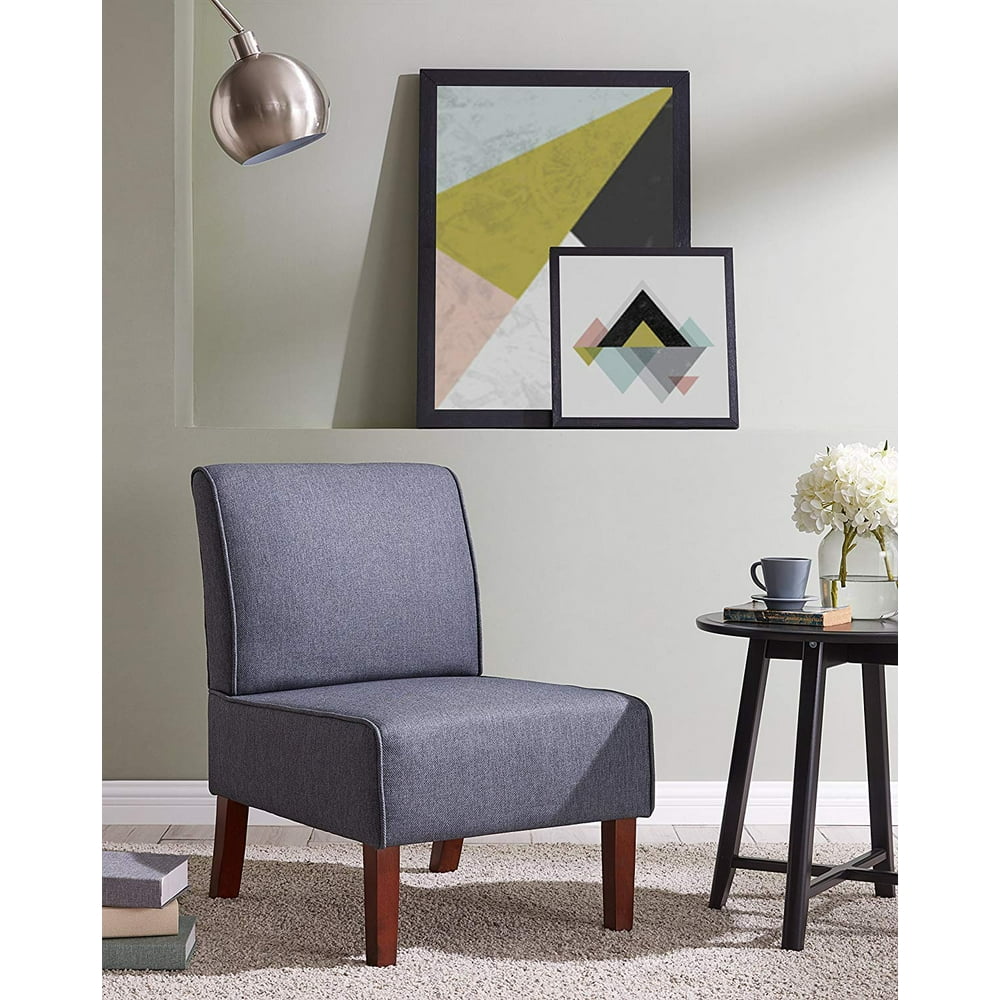 Fabric Armless Contemporary Accent Chair, Multiple Colors Available ...