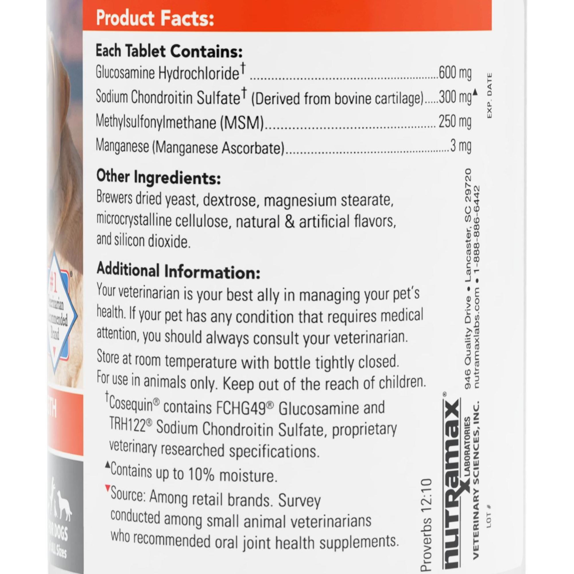 Nutramax Cosequin Maximum Strength Joint Health Supplement for Dogs ...