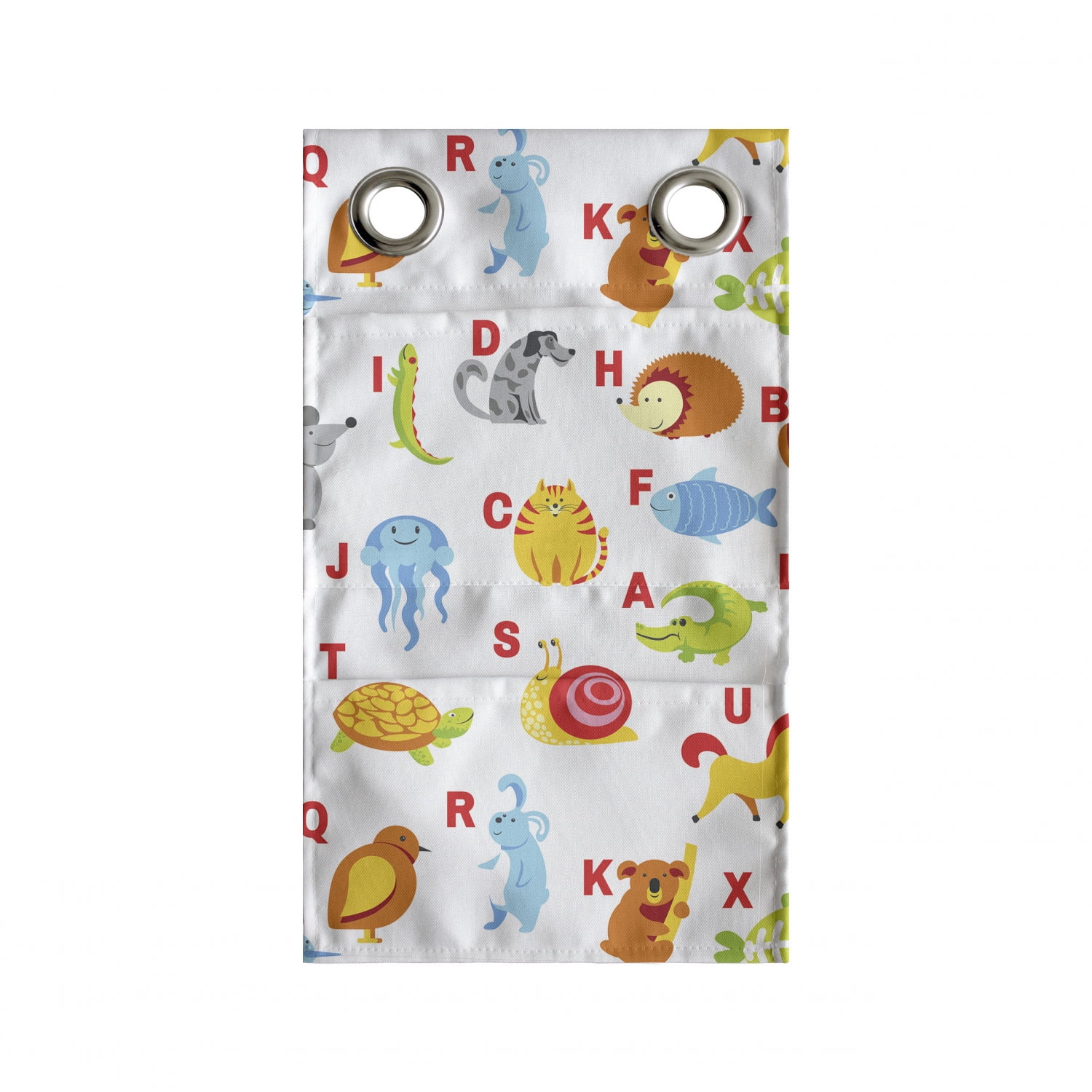 Cartoon Hanging Pocket Organizer, Various Animals with Their Letters ...