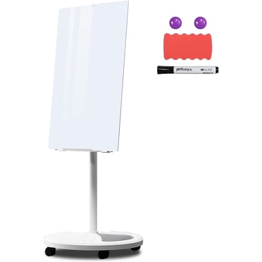 Costway Portable Large Rolling Mobile Whiteboard 40'' x 26'' Adjustable ...