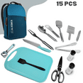 Aimerla Outdoor Camping Kitchen Tools - 15 Pcs Durable Equipment Set ...