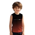 Boys Graphic Tees Scoop Neck Sleeveless Loose Fit Gradient Print Sporty ...