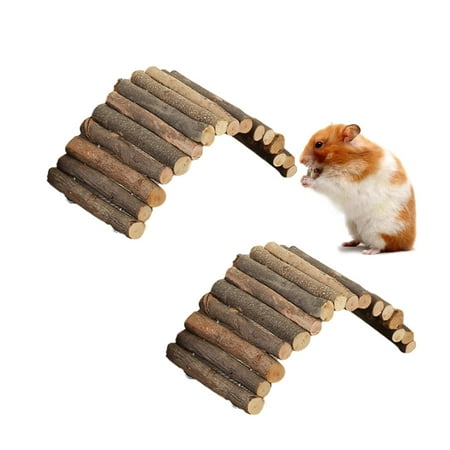 Hamster Bridge Wooden Ladder,Rat Climbing Ladder Small Animal Natural ...