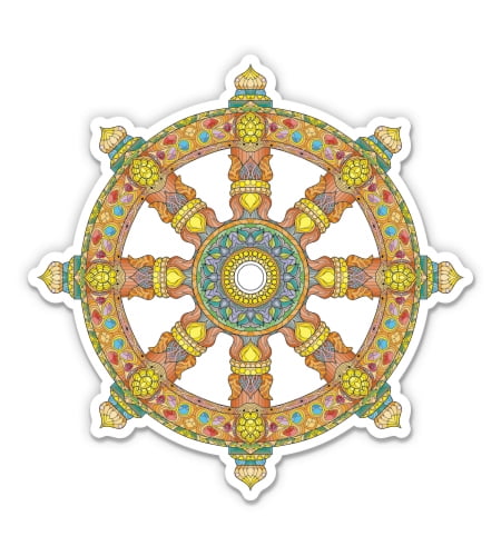 Wheel of Dharma - 7" Vinyl Sticker - For Car Laptop I-Pad - Waterproof ...