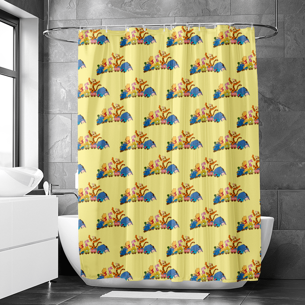 Winnie the Pooh Shower Curtain Likable Washable Art Bath Curtain for ...