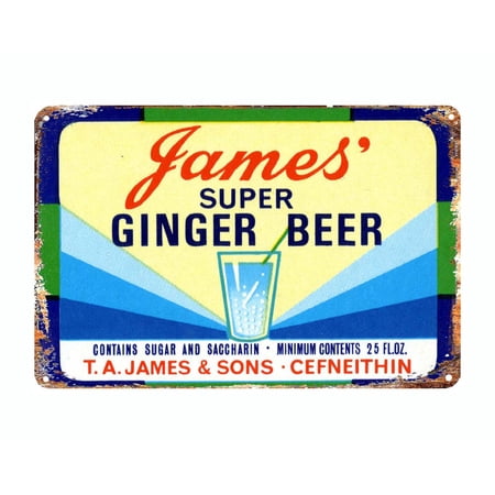 James' Super Ginger Beer metal tin sign vintage style reproduction ...