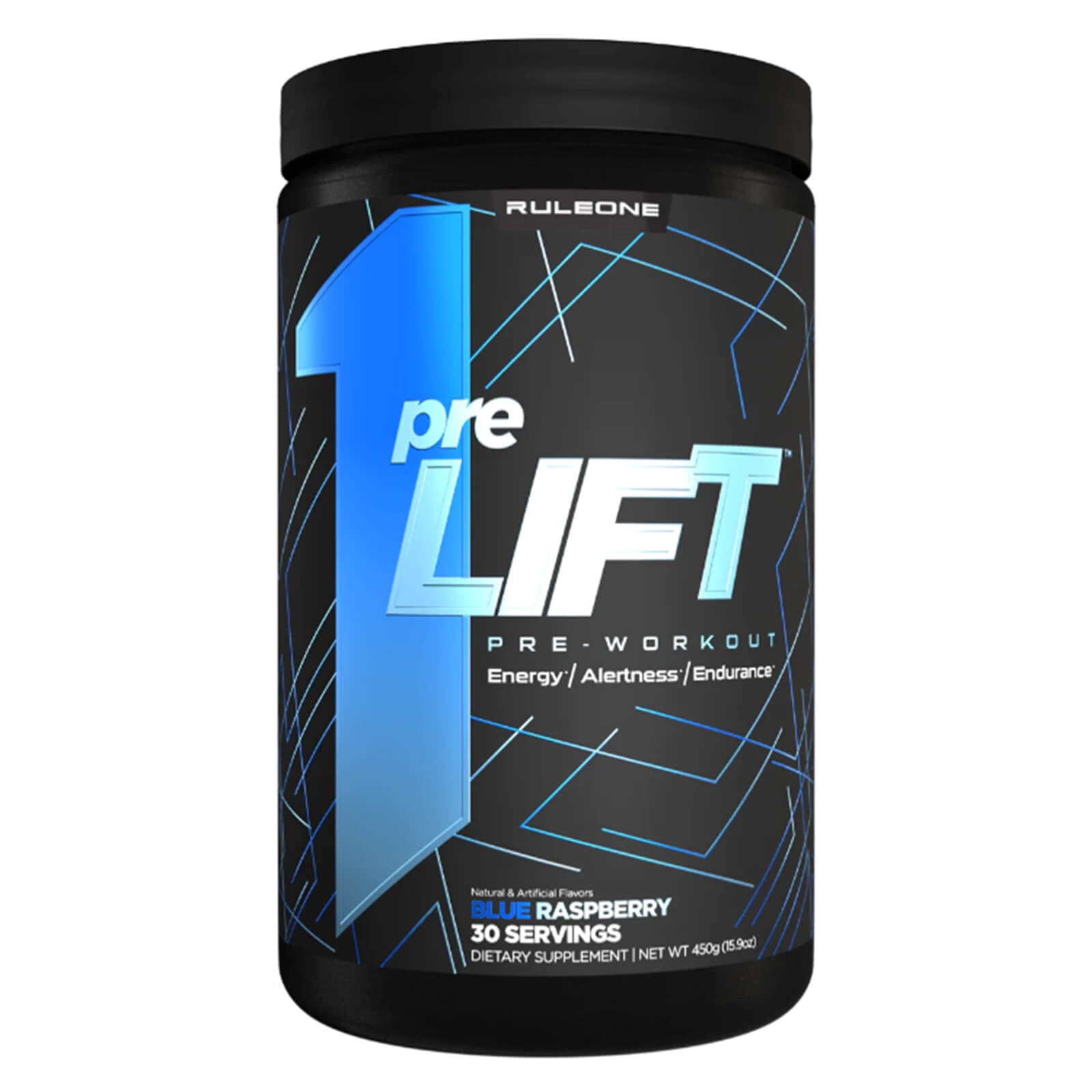 RULE 1 preLIFT Blue Raspberry High Intensity Pre Workout 450g - Walmart.com