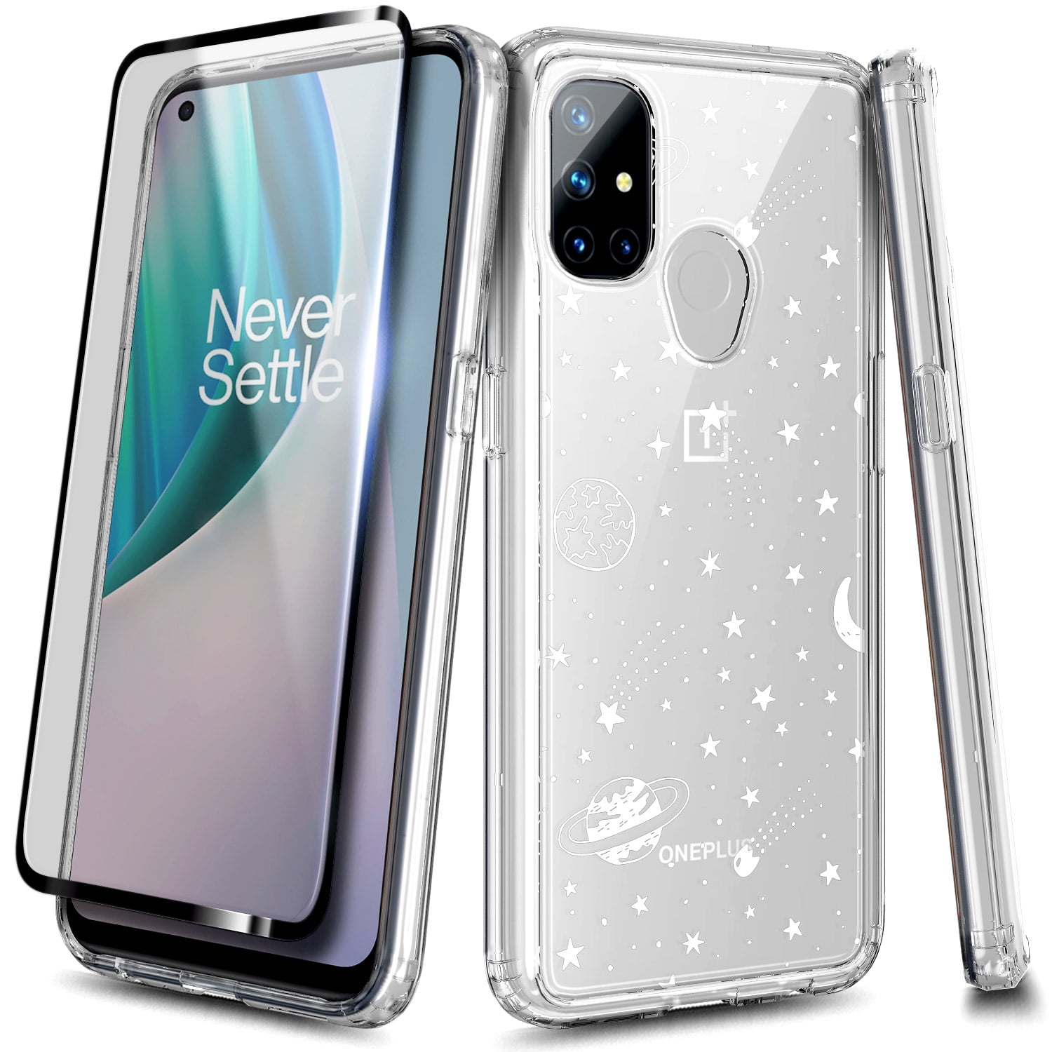 OnePlus Nord N10 5G Case with Tempered Glass Screen Protector (Full Coverage), Nagebee Ultra ...