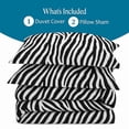 King-XL ( 98" x 116" ) (Zebra Print) 5-Piece Duvet Cover Set 3-Sided ...
