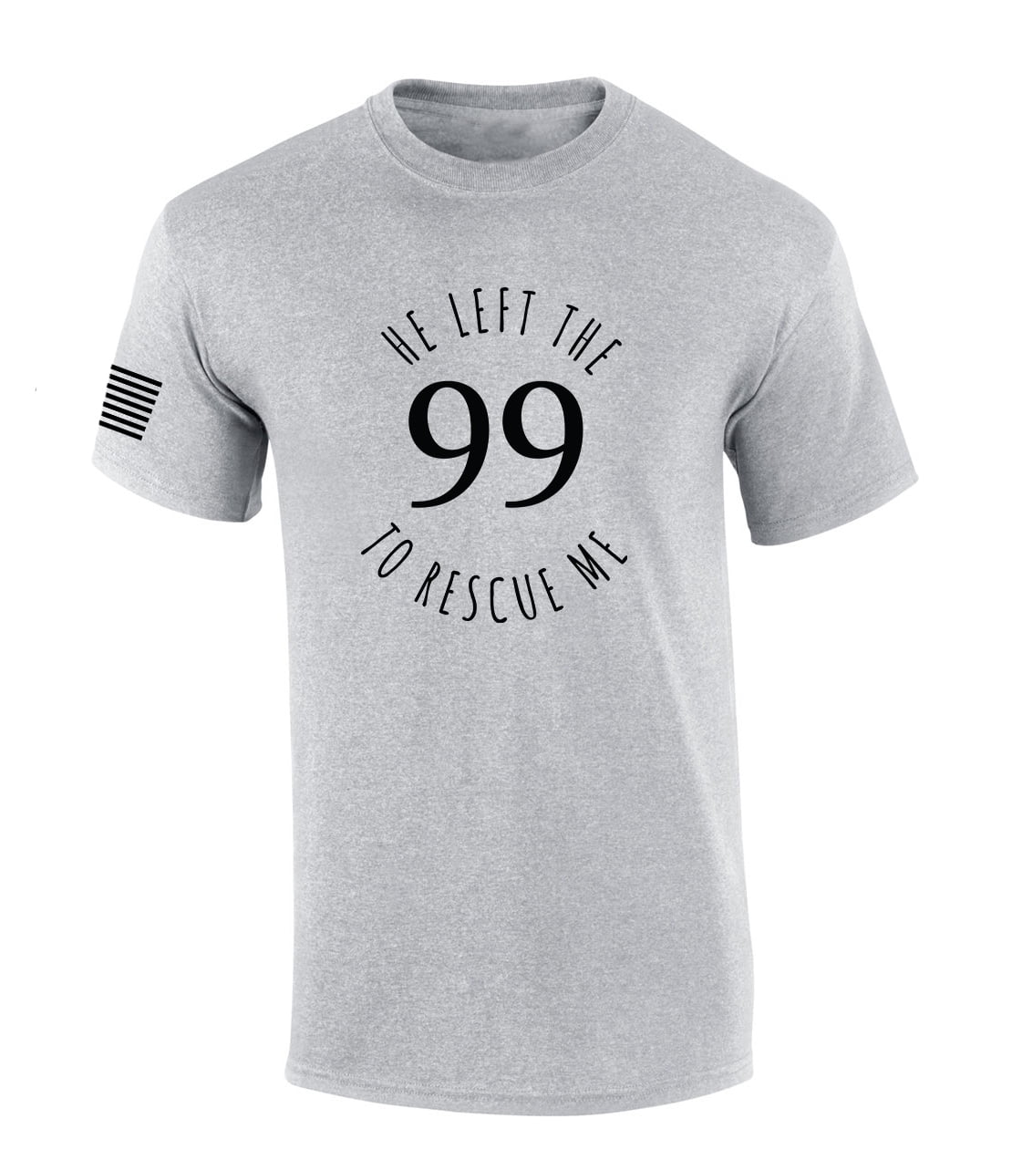 He Left The 99 To Rescue Me Bible Scripture Mens Christan Tshirt Jesus Cross American Flag Short ...