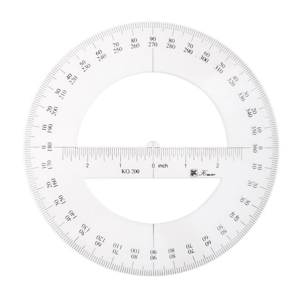Protractor 360 Degree Acrylic Stationery Drawing Measurement Rule ...