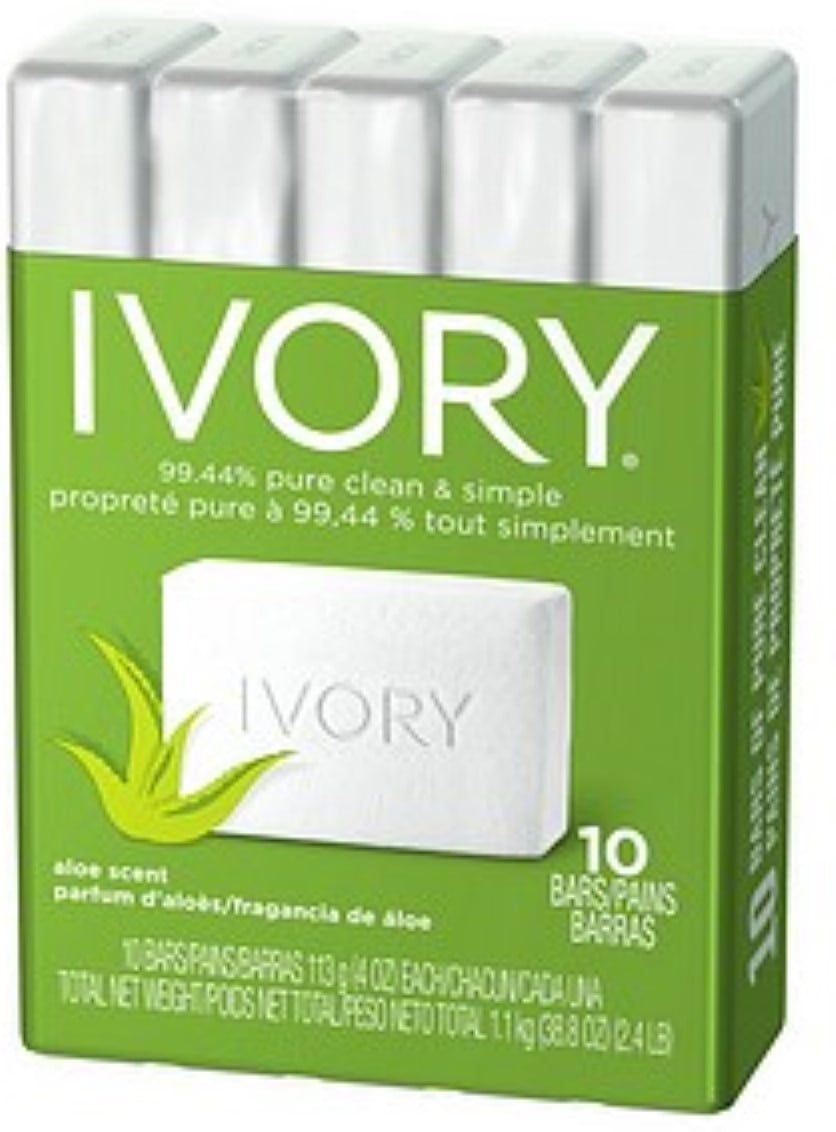 Ivory Bar Soap, Bath Size, Aloe 10 ea (Pack of 2) - Walmart.com