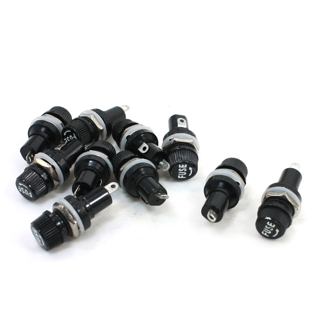 Unique Bargains 10Pcs 5mm x 20mm Panel Mounted Black Plastic Fuse ...