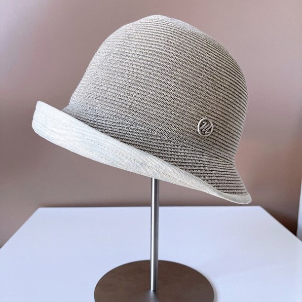 Cocopeaunts Foldable Straw Hats For Women Patchwork Wide Brim Sun Hat