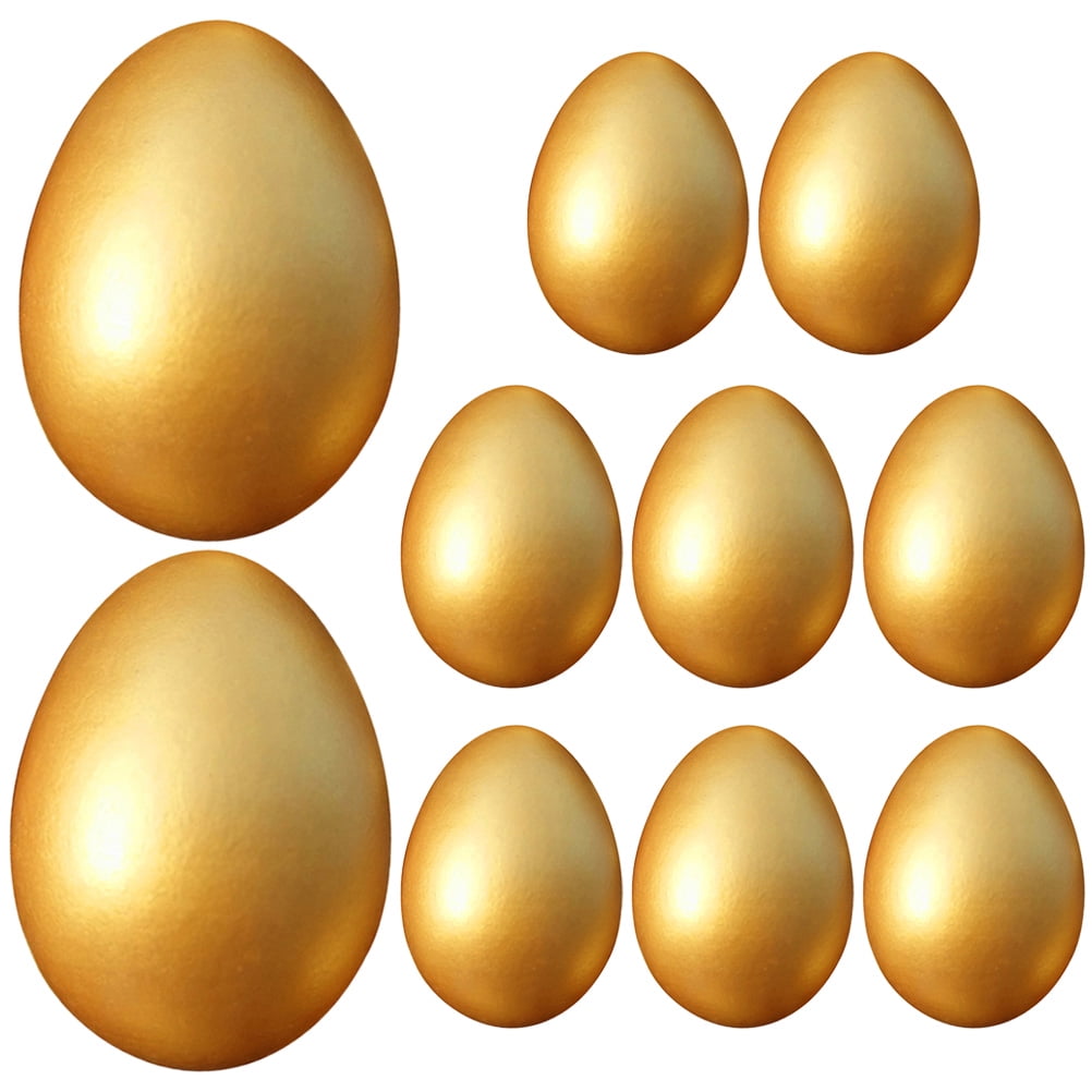 Click here for Oakleem 10pcs Easter Golden Egg Wooden Craft Egg W... prices