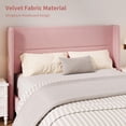 Full Velvet Upholstered Platform Bed Frame – Wingback Headboard, Wood ...